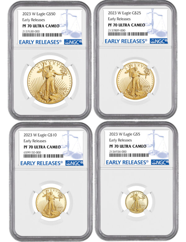 2023-W American Gold Eagle Proof Set (4 Coin) Type 2 PF70 NGC Early ...